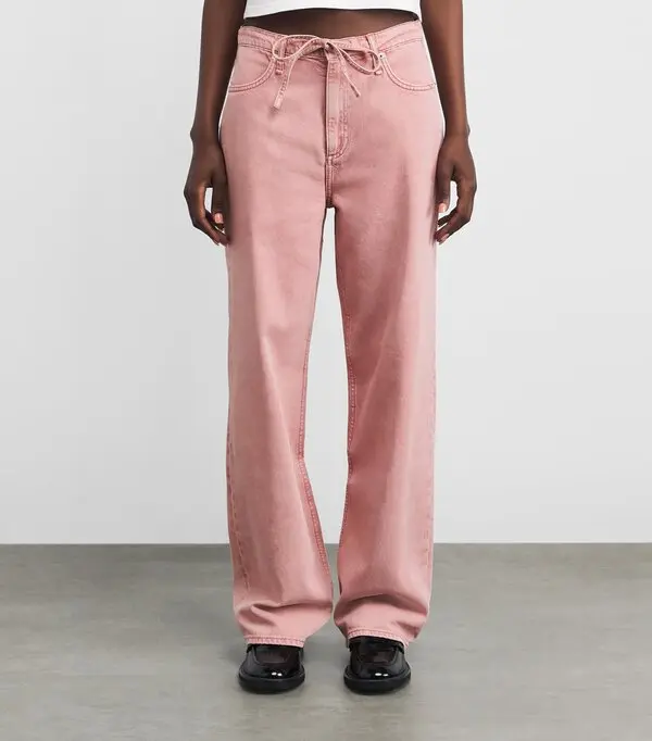 Rag & Bone Drawstring Phoebe Wide-leg Jeans - Pink