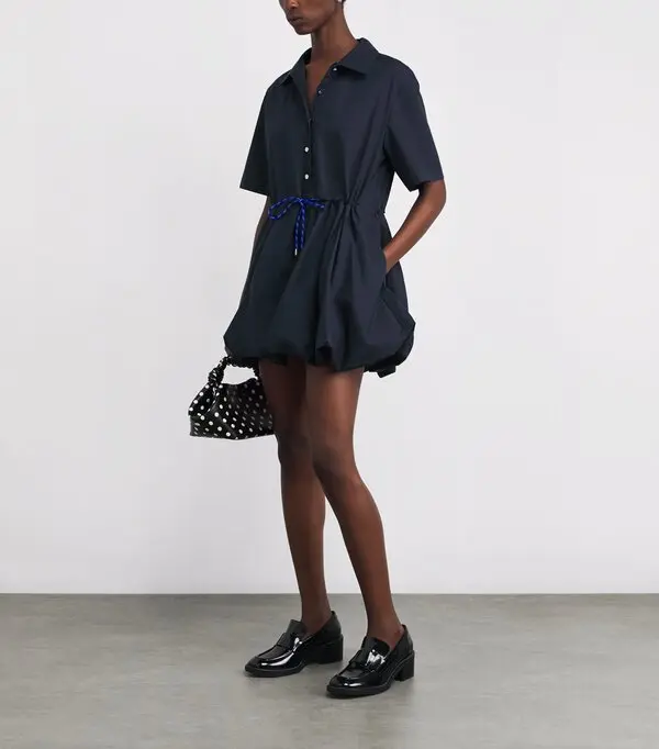 Maje Cotton Bubble-hem Mini Dress