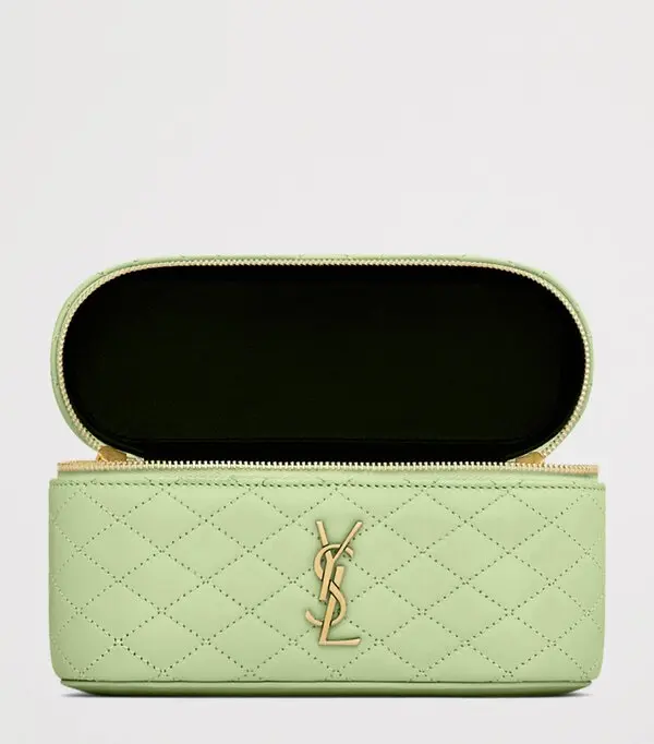 Saint Laurent Matelassé Gaby Vanity Bag - Green