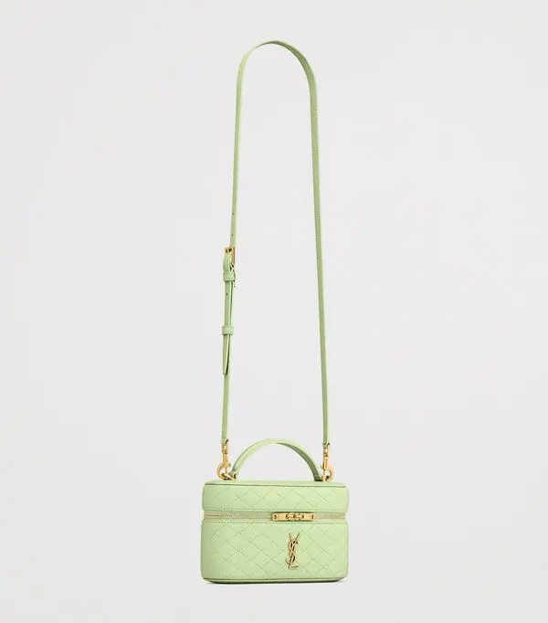 Saint Laurent Matelassé Gaby Vanity Bag - Green