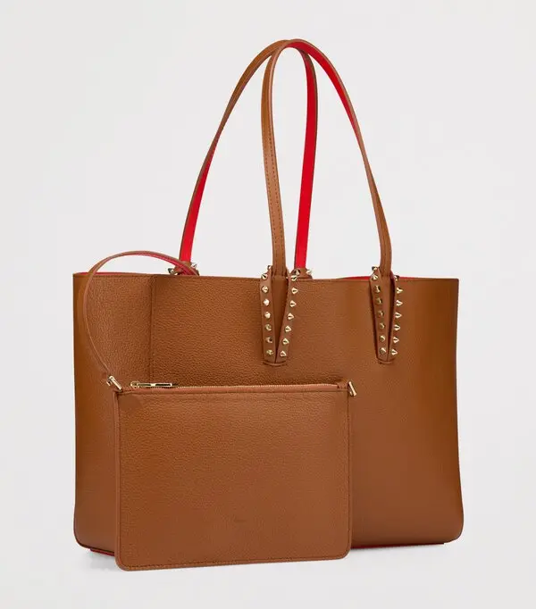 CHRISTIAN LOUBOUTIN Cabata Small Calfskin Tote Bag - Brown