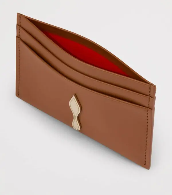 CHRISTIAN LOUBOUTIN Bettina Calfskin Card Holder - Brown