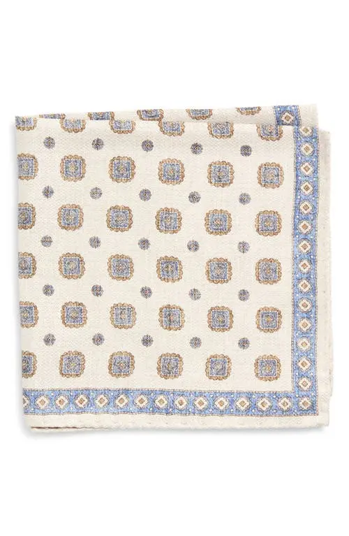 JACK VICTOR Ronge Silk Pocket Square - Ecru