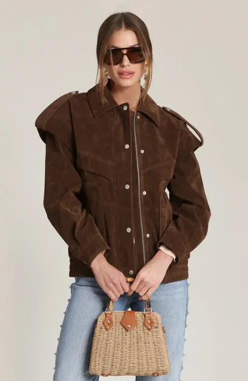 Avec Les Filles Suede Bomber Jacket