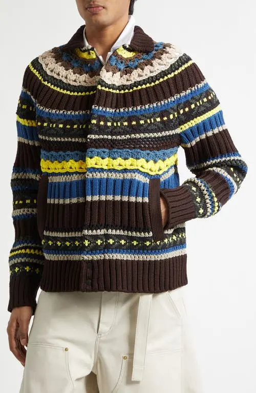 Sacai Mix Knit Cardigan