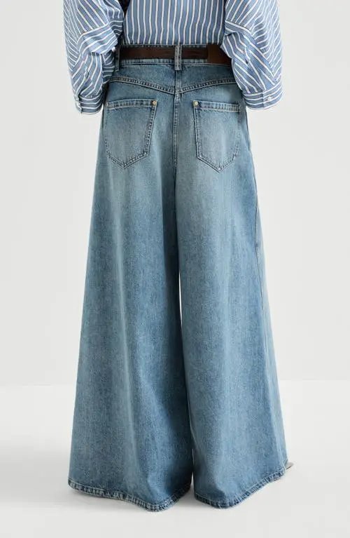 Brunello Cucinelli Wide Leg Maxi Trousers - Denim