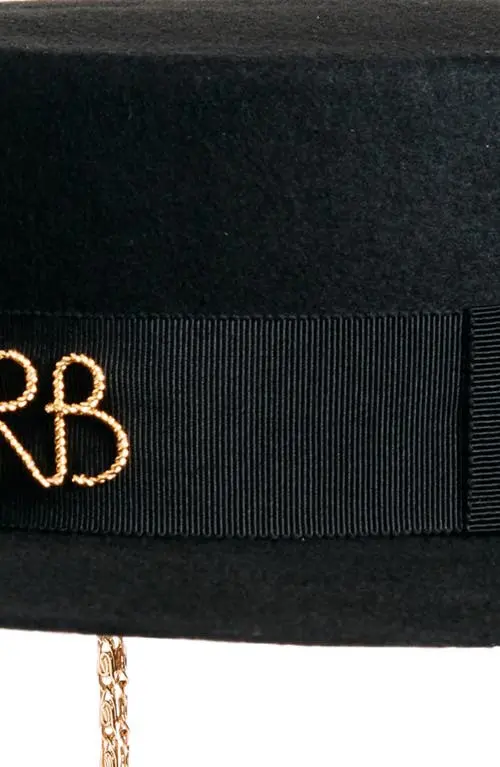 Ruslan Baginskiy Wool Boater Hat With Monogram Logo - Black