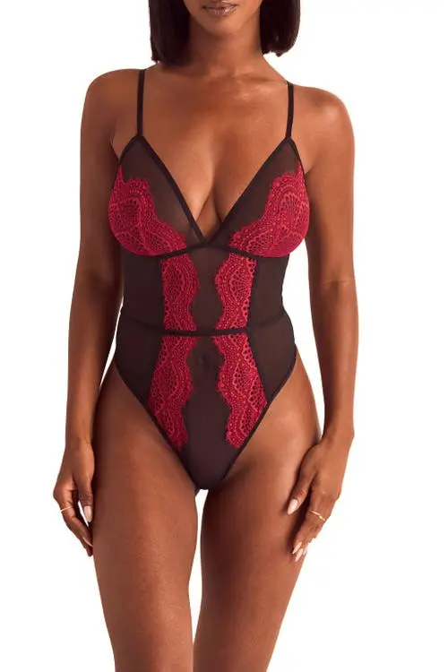 ADORE ME Phebe Bodysuit Lingerie - Dark Red