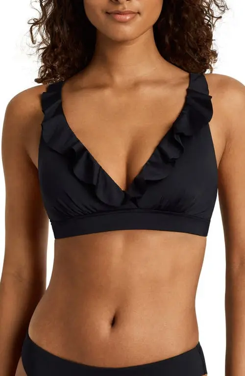 Ralph Lauren Ruffle Underwire Bikini Top - Black
