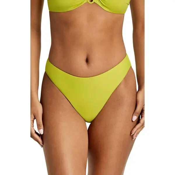 Ralph Lauren Curved Waist Bikini Bottom - Lime Breeze