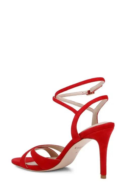 L'Agence Miranda Ankle Strap Sandal - Red Suede