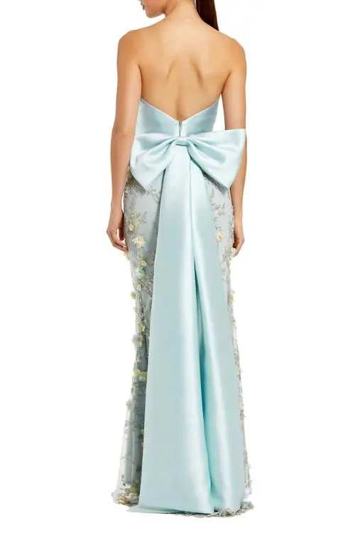 Mac Duggal Strapless Embellished Gown With Bow