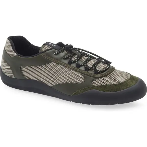 Prada Speedrock Mixed Media Sneaker - Militare