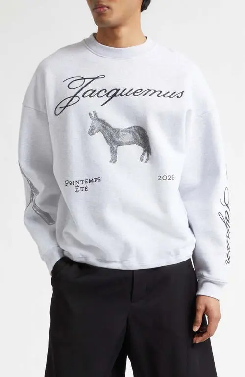 Jacquemus Le Sweatshirt Âne Embroidered Fleece Sweatshirt