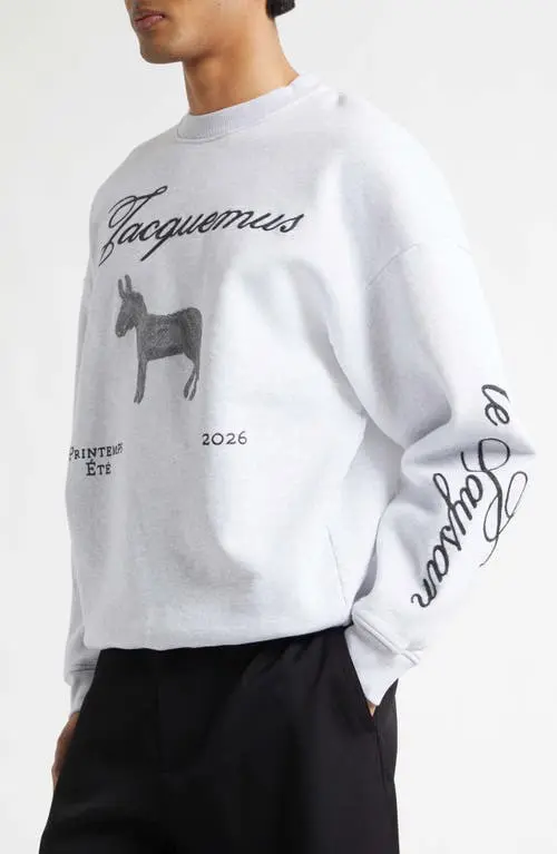 Jacquemus Le Sweatshirt Âne Embroidered Fleece Sweatshirt