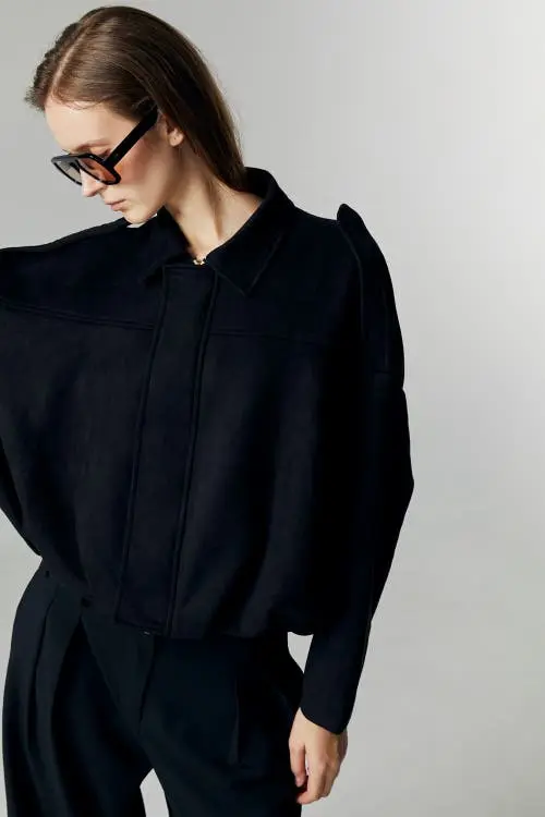 ATS Qiana Suede Jacket - Black