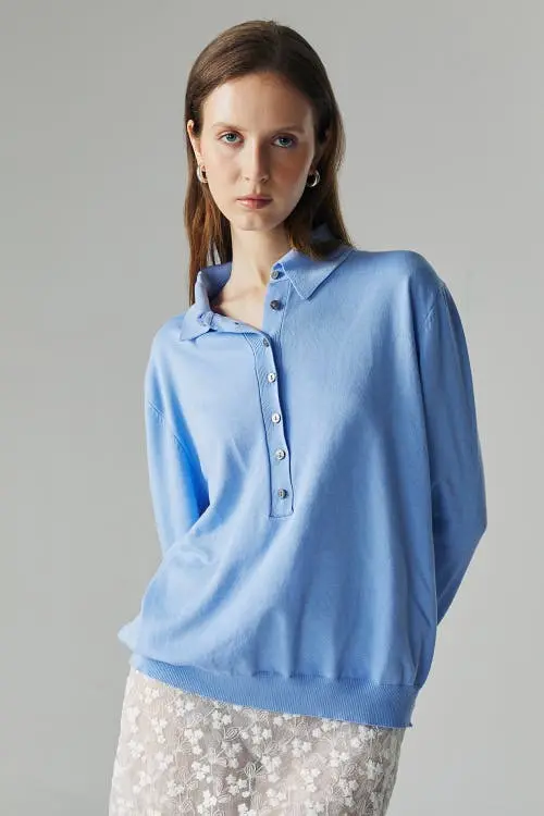 ATS Nara Knit Top - Blue