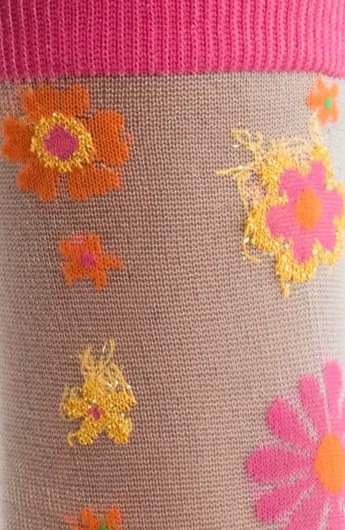 MOTHER Floral Sheer Crew Socks - Garden