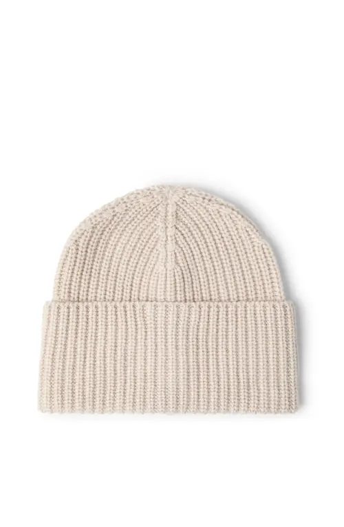 Brunello Cucinelli Cashmere Rib Knit Beanie - Camel