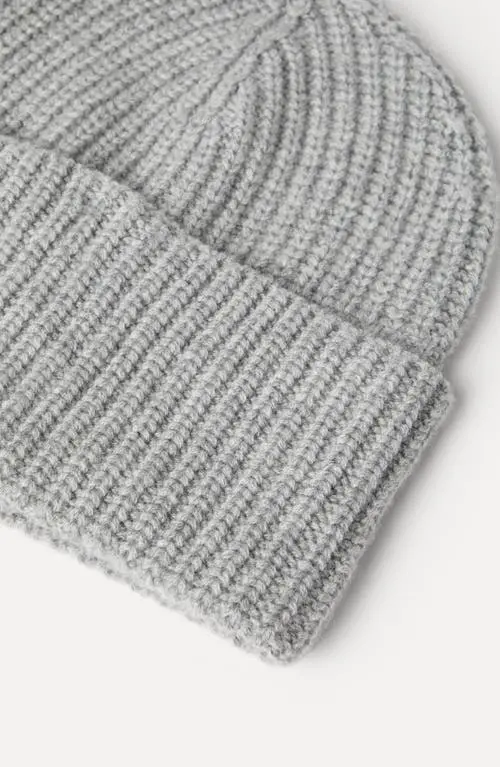 Brunello Cucinelli Cashmere Rib Knit Beanie - Light Grey