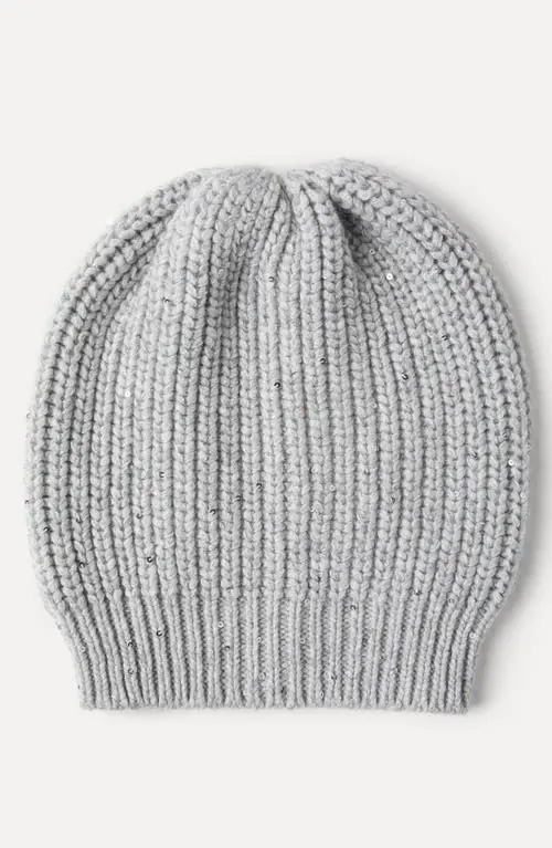 Brunello Cucinelli Cashmere And Silk Beanie - Light Grey