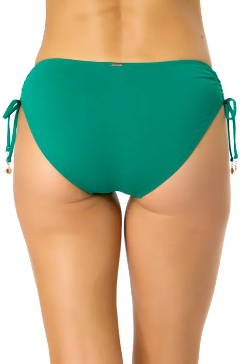ANNE COLE Solid Side Tie Swim Bottom - Green