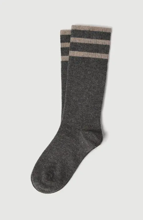 Brunello Cucinelli Sparkling Knit Calf Length Socks - Anthracite