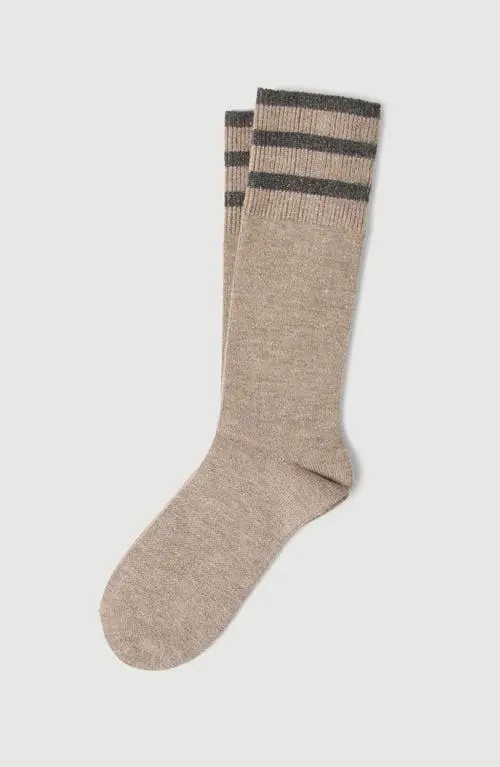 Brunello Cucinelli Sparkling Knit Calf Length Socks - Beige