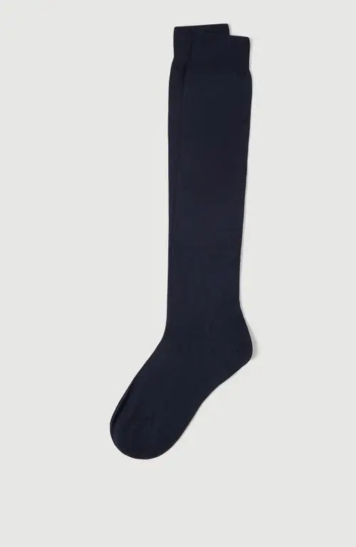 Brunello Cucinelli Calf Length Cotton Socks - Navy Blue