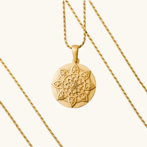 MANTRA I Am Worthy Mandala Vermeil Necklace - Original - Gold
