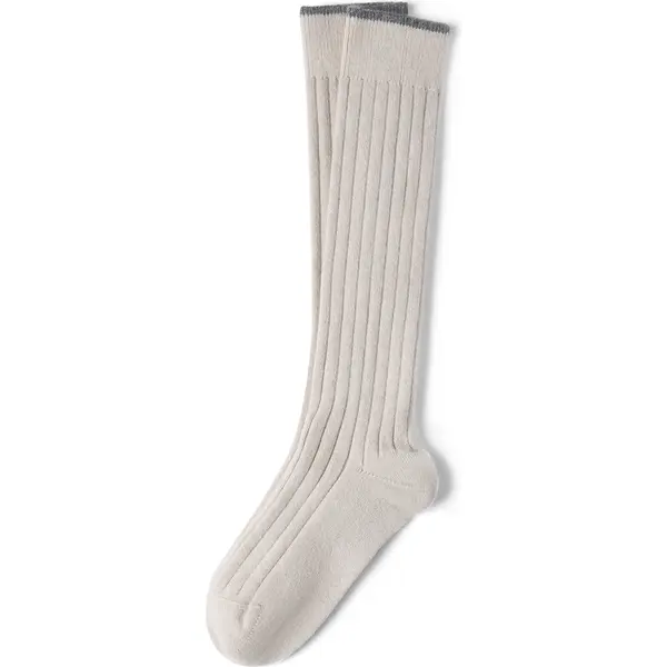Brunello Cucinelli Cashmere Rib Knit Socks - Sand