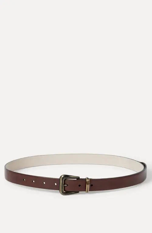 Brunello Cucinelli Vachetta Leather Belt With Monili - Brown