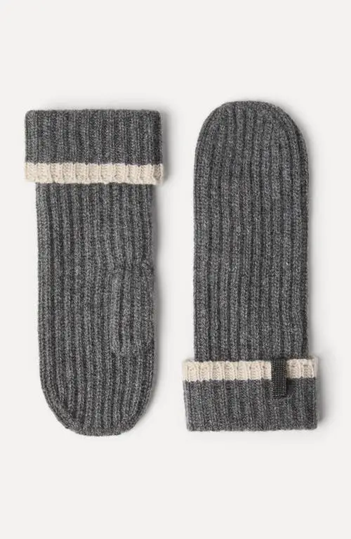 Brunello Cucinelli Knit Mittens With Monili