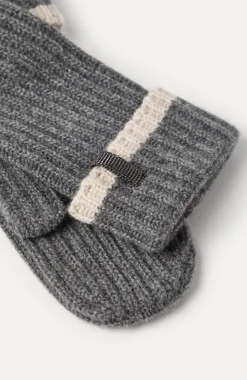Brunello Cucinelli Knit Mittens With Monili