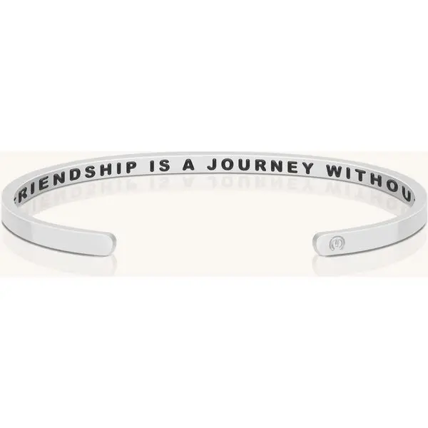 MANTRA A True Friendship Is A Journey Without An End Bracelet - Inside - Silver