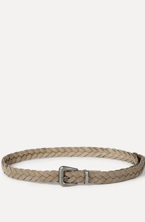 Brunello Cucinelli Braided Calfskin Belt - Beige