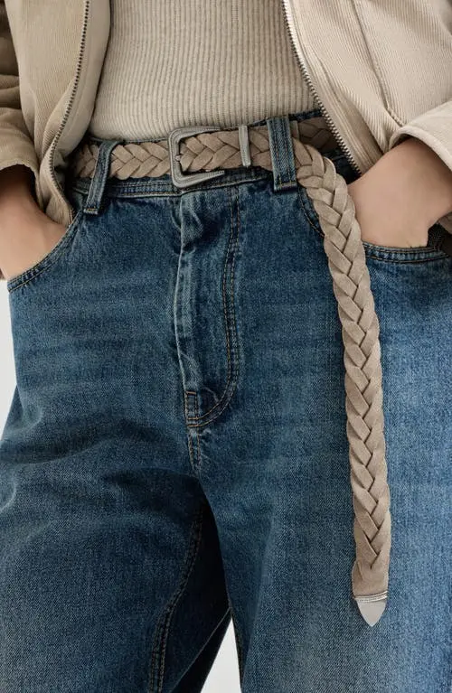 Brunello Cucinelli Braided Calfskin Belt - Beige