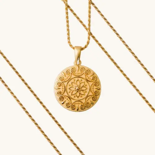 MANTRA I Choose Joy Mandala Vermeil Necklace - Original - Gold
