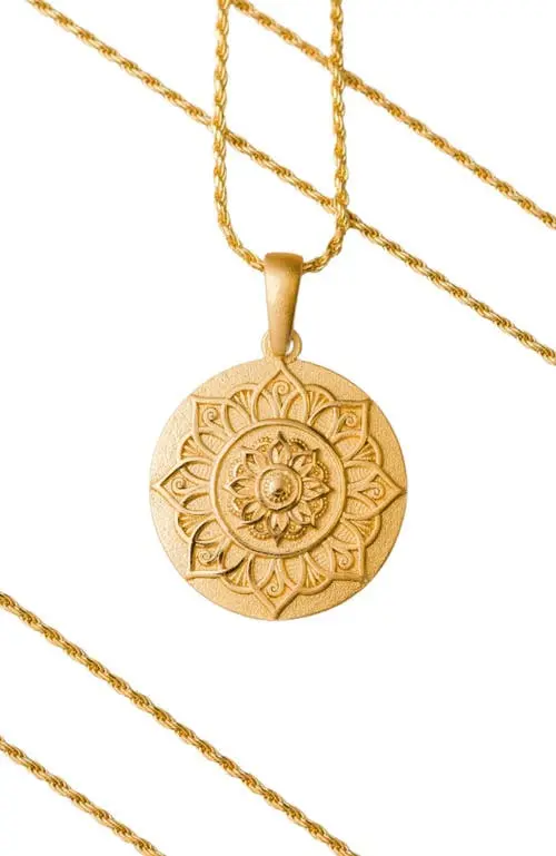 MANTRA I Am Grateful Mandala Pendant Necklace - Original - Gold