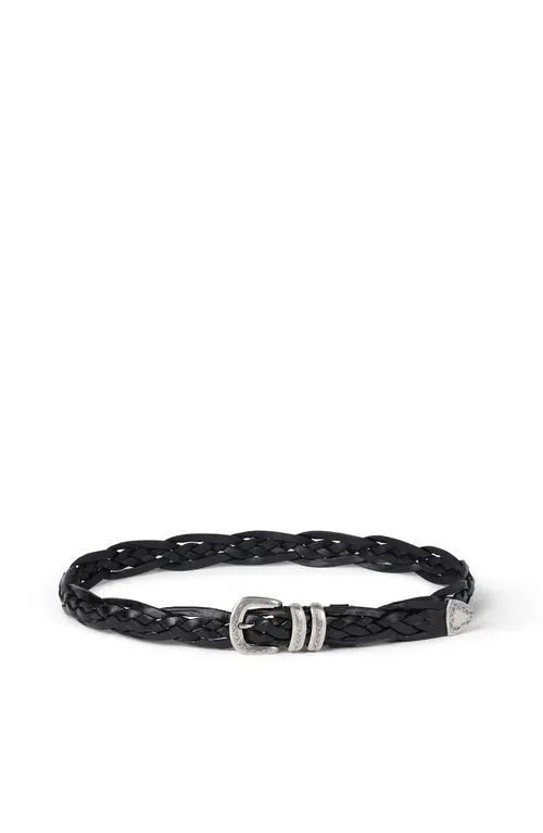 Brunello Cucinelli Braided Calfskin Belt - Black
