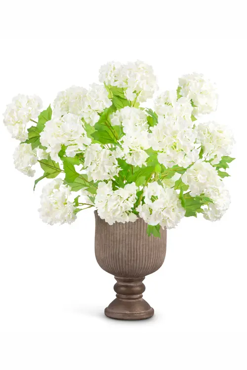 COCOBELLA Maelle Realtouch Ball Hydrangea Pedestal Arrangement - Snow