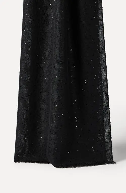 Brunello Cucinelli Cashmere And Silk Diamond Yarn Scarf - Black