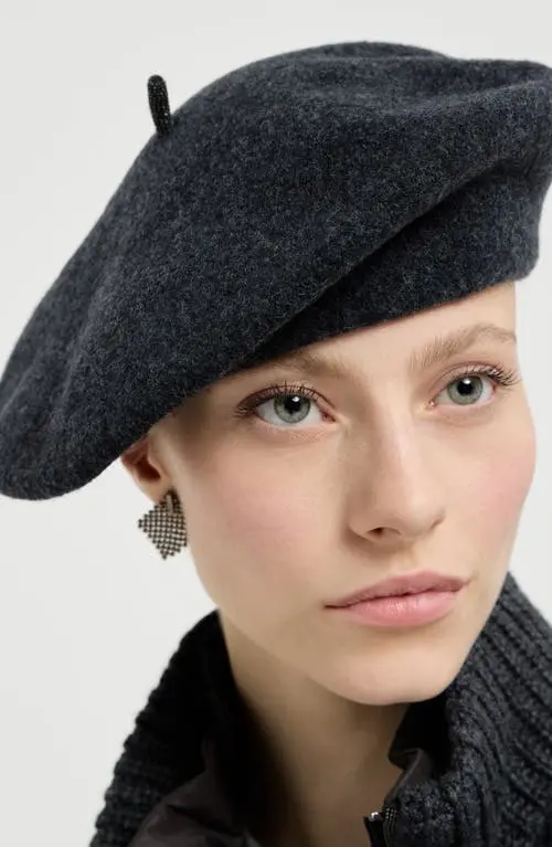 Brunello Cucinelli Wool Beret - Anthracite