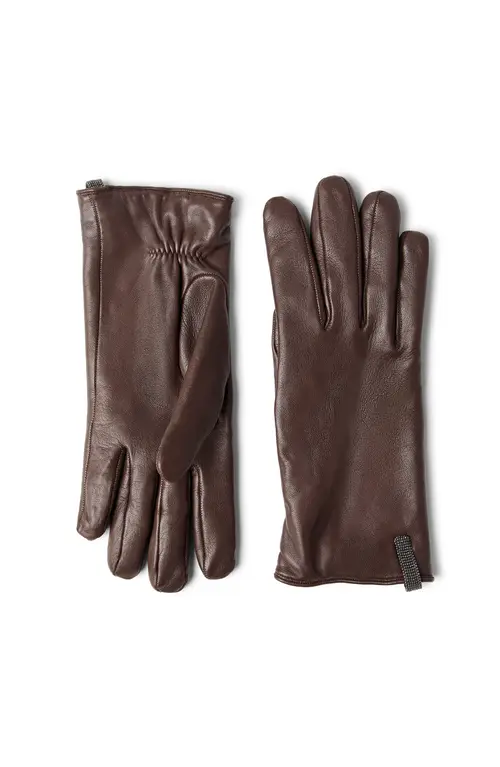 Brunello Cucinelli Nappa Leather Gloves - Rust Brown