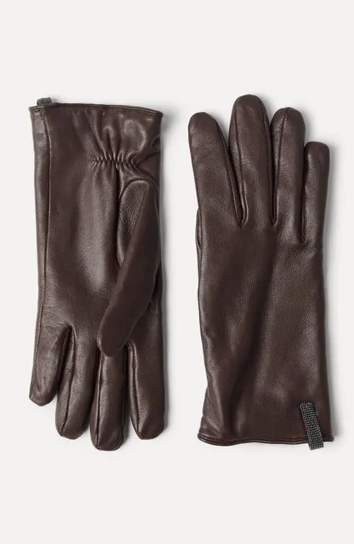 Brunello Cucinelli Nappa Leather Gloves - Rust Brown