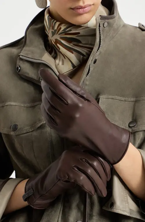 Brunello Cucinelli Nappa Leather Gloves - Rust Brown