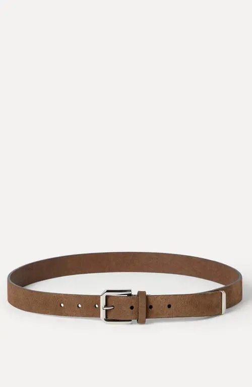 Brunello Cucinelli Reversed Leather Belt - Chestnut