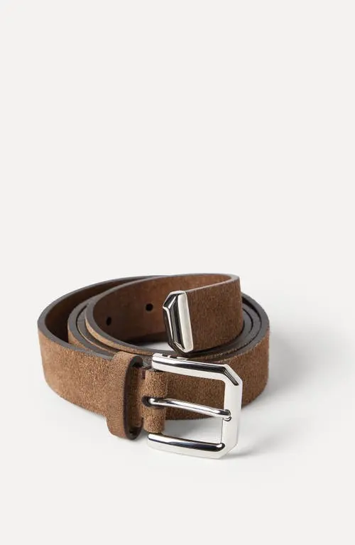 Brunello Cucinelli Reversed Leather Belt - Chestnut