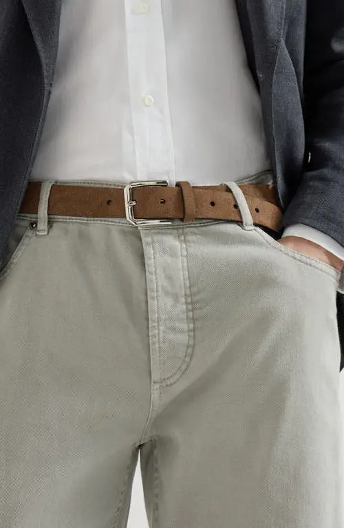 Brunello Cucinelli Reversed Leather Belt - Chestnut