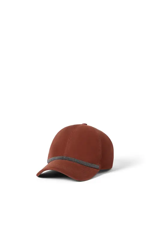 Brunello Cucinelli Baseball Cap With Monili - Firebrick